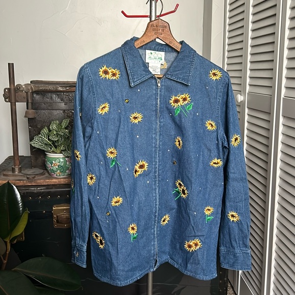 Quacker Factory | Jackets & Coats | Vintage Quacker Factory Sunflower ...
